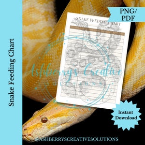 Printable Snake Feeding Chart | Snake Care | Pet Feeding Chart ...