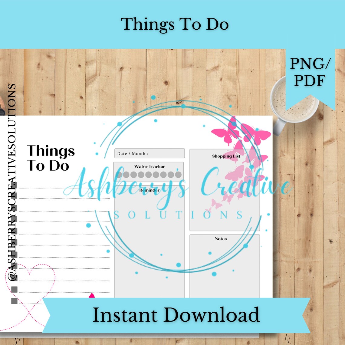 Printable Things to Do-butterflies Daily to Do List Printable to Do ...