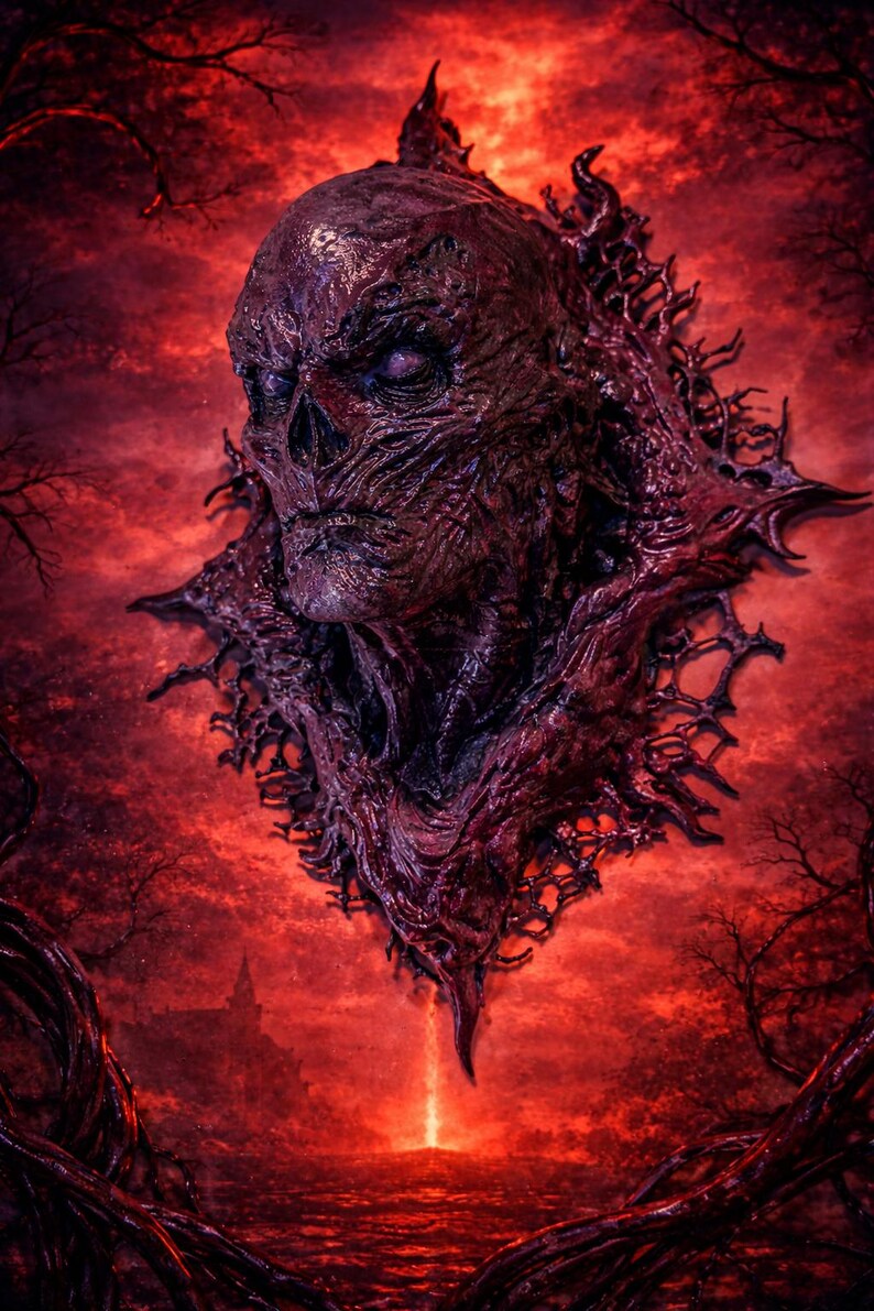 Vecna 3D Wall Bust – Horror Wall Mounted Sculpture – Dark Fan Art ...