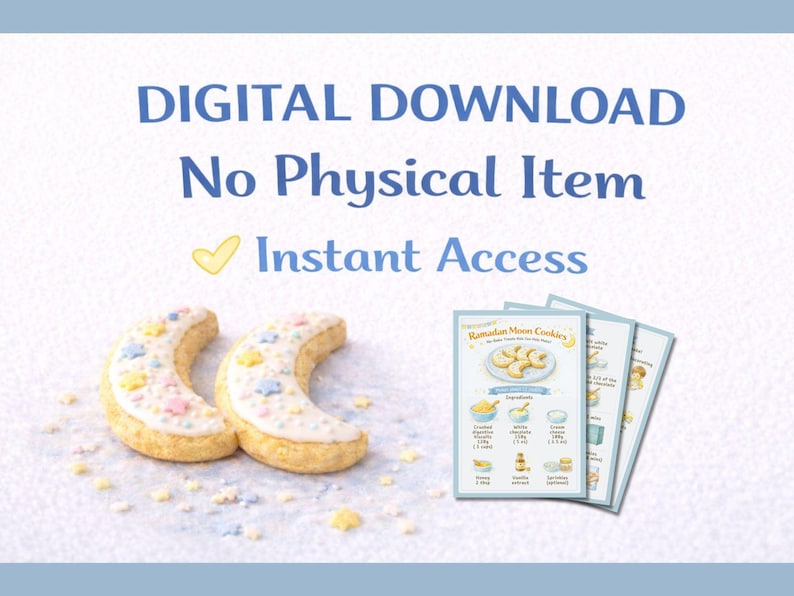 Ramadan Moon Cookies Recipe – No-bake Eid Treat, Family Activity (PDF ...
