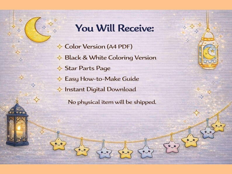 DIY Ramadan Moon Stars Craft | Kids Coloring Activity Printable ...