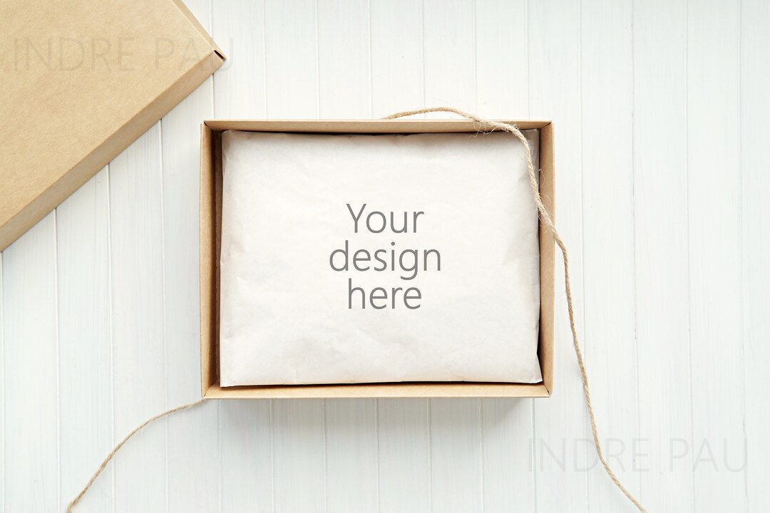 Empty Gift Box Mockup for Sticker, Thank You Card, Label Design ...