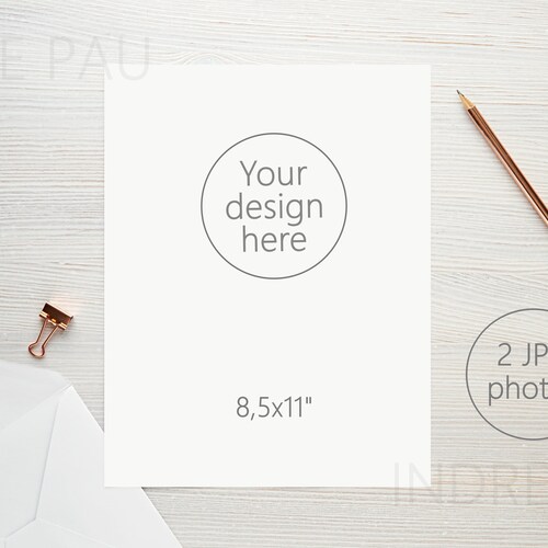 8.5x11 Letter Mockup Printable Stationery Mockup | Etsy