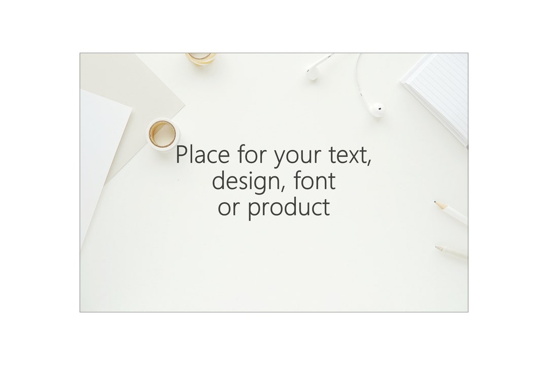 White Desktop Mockup, Styled Desk Mockup Flat Lay, Stationery ...