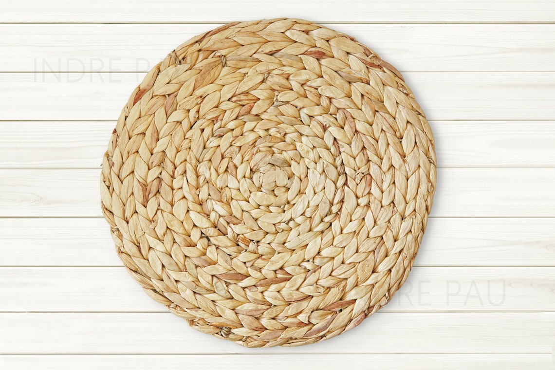 Boho Background Mockup With Wicker Table Mat Styled Stock - Etsy