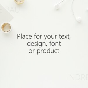 White Desktop Mockup, Styled Desk Mockup Flat Lay, Stationery ...