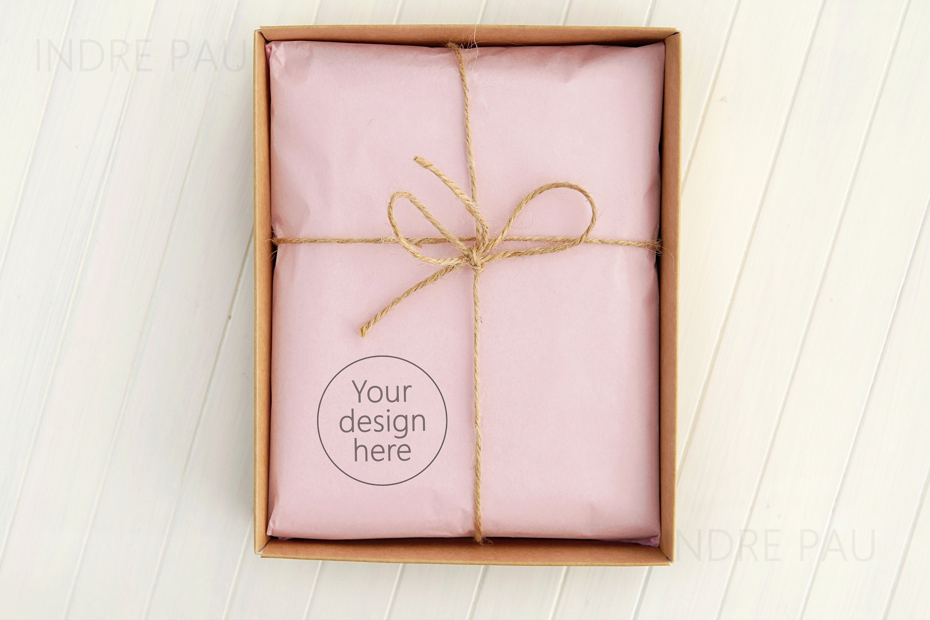 Gift Box Mockup for Sticker Label Thank You Card Design - Etsy