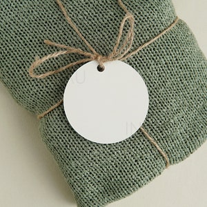 Blank Round Product Tag Label Mockup, Circle Thank You Hangtag Mockup ...