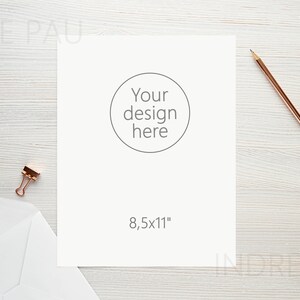 8.5x11" Letter Mockup, Printable Stationery Mockup, Stationery ...