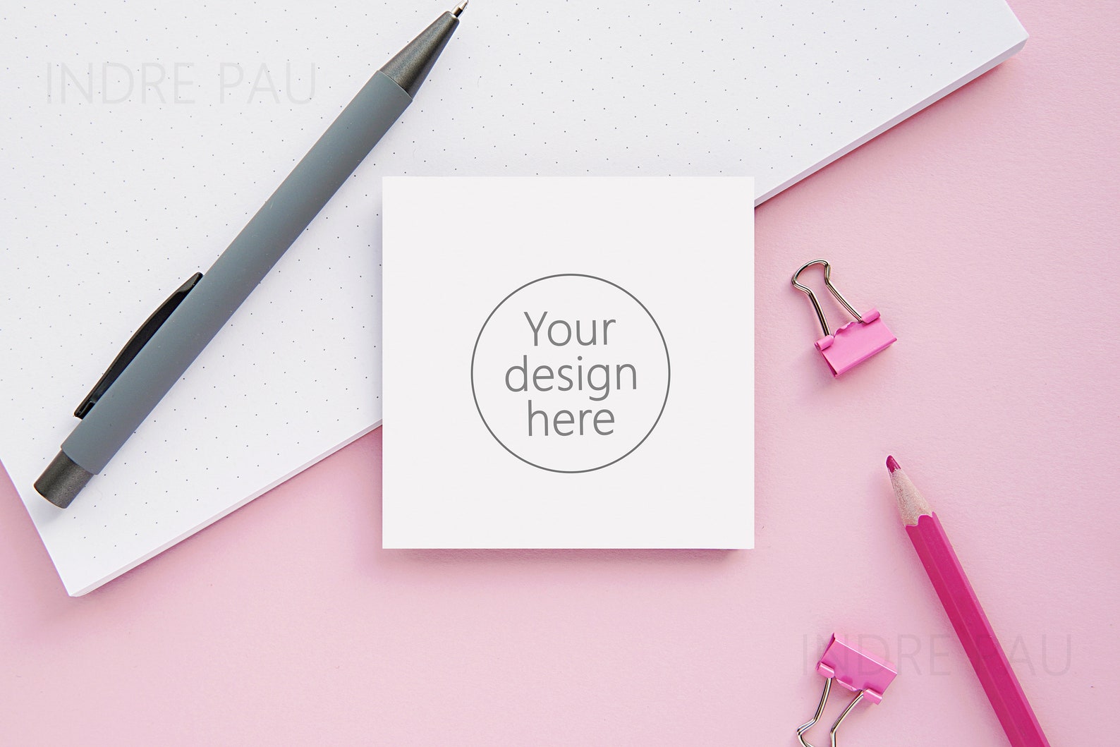 Square Sticky Notes Mockup, 4 JPG Images Bundle, Sticky Memo Notepad ...