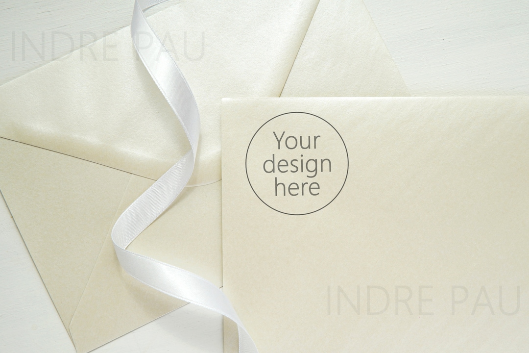 Envelope Mockup, Mockup for Return Address Label, Elegant Champagne ...