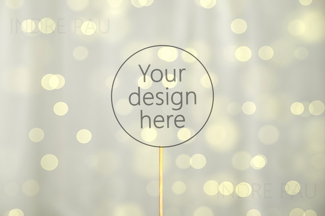 Cake Topper Mockup, Background Mockup for Cake Topper Design, Bokeh ...