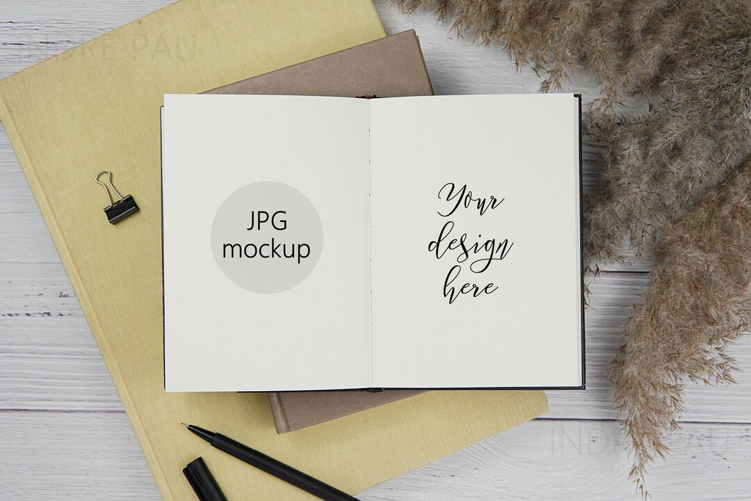 Open Notebook Mockup, Journal Mockup, Planner Mockup, Notepad Mockup ...