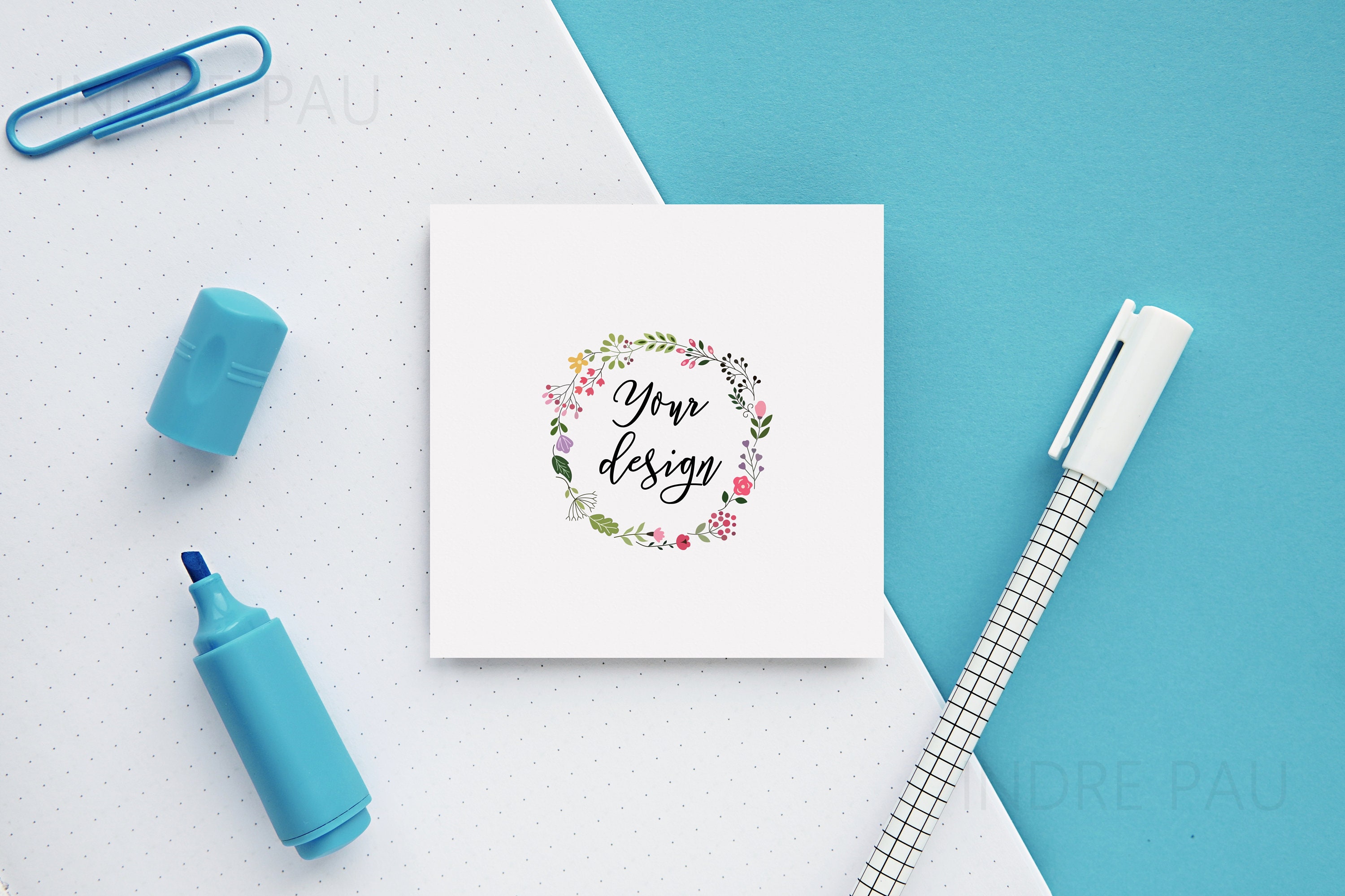 Square Sticky Notes Mockup, 4 JPG Images Bundle, Sticky Memo Notepad ...