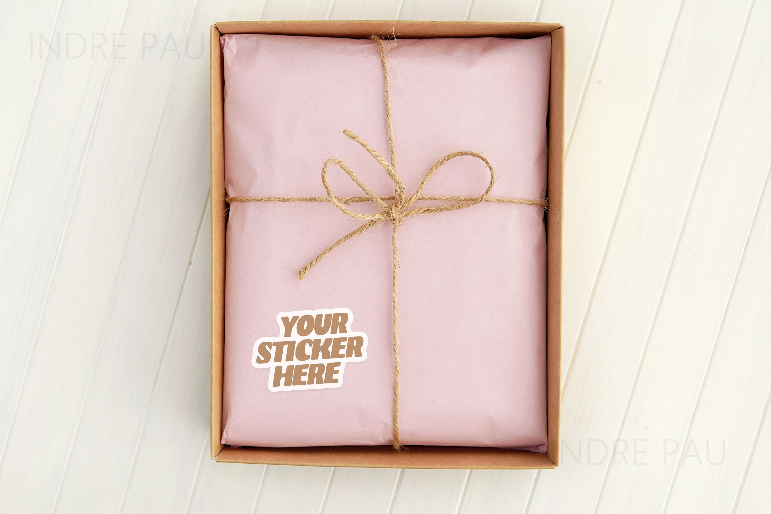 Gift Box Mockup for Sticker Label Thank You Card Design - Etsy
