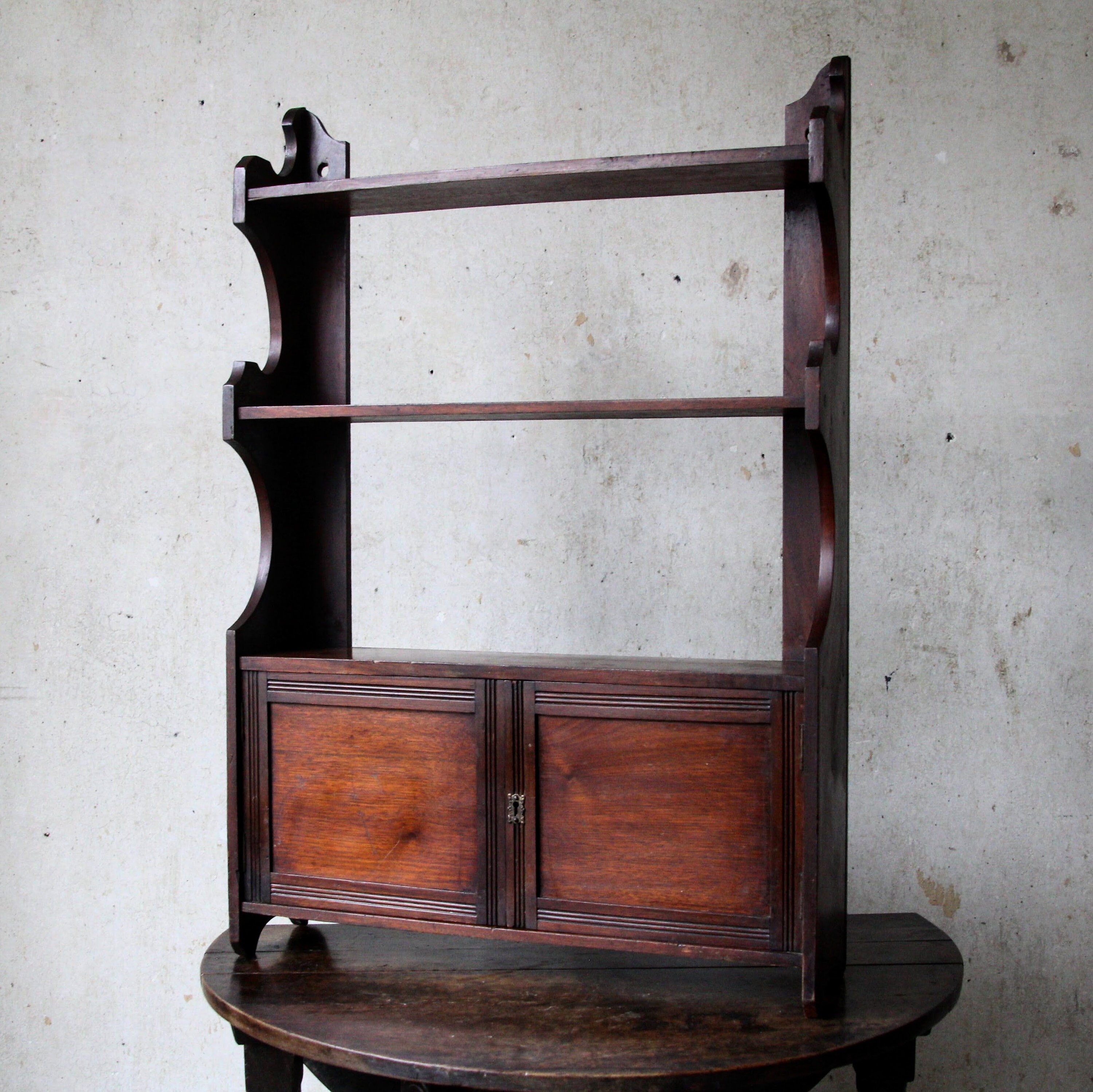 Antique Victorian Mahogany Wall Mounted Book Rack, Spice Rack, Cupboard ...