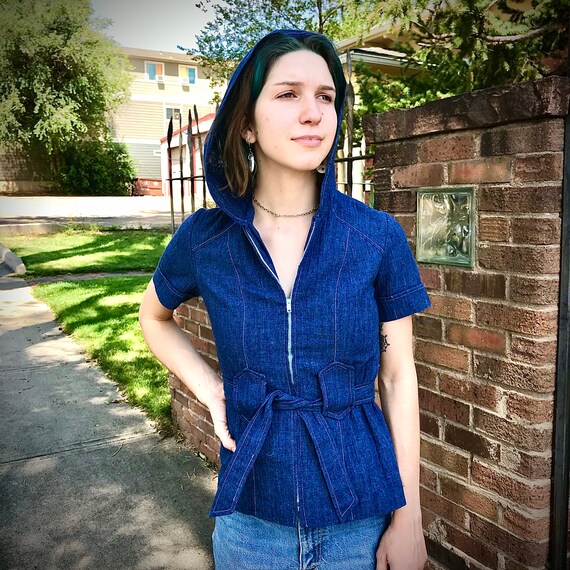 vintage 60s hooded jacket / 1960s novelty print jacke… - Gem