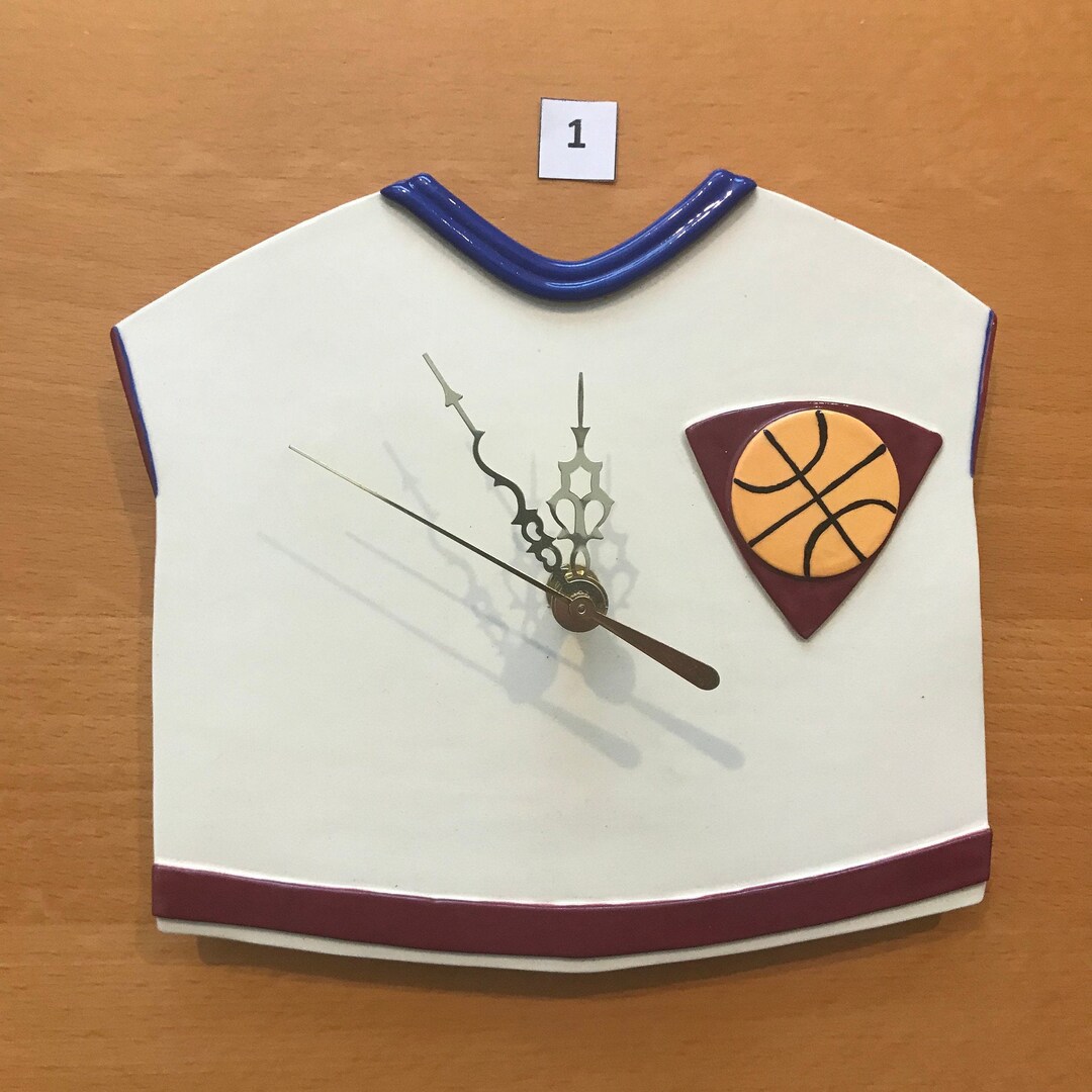 Ceramic Basketball Jersey Clock, Basketball Wall Art, Basketball Theme ...