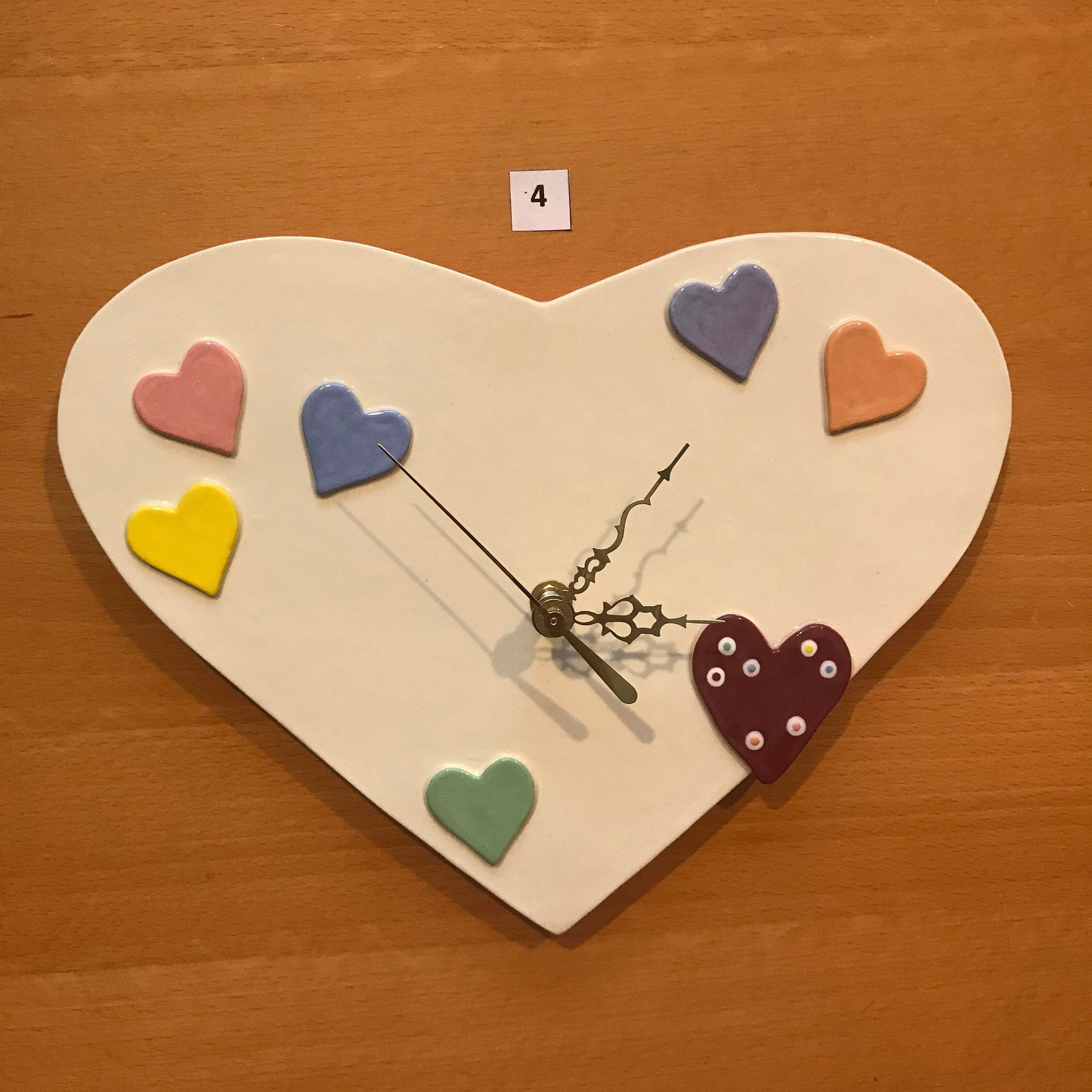 Ceramic Heart Clock, Love Theme Decor, Heart Wall Clock, Baby Girl ...