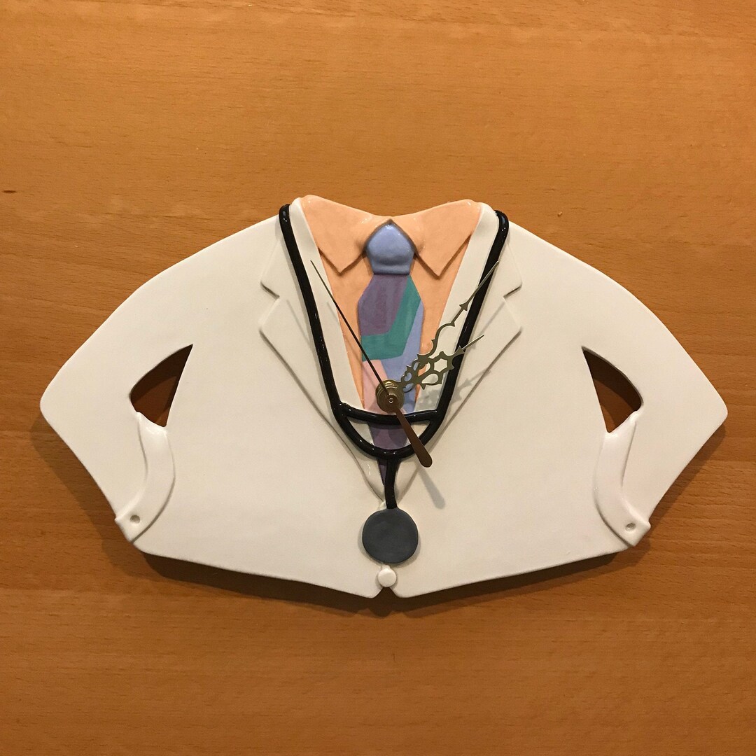 Ceramic Doctor Clock, Male Doctor, Male Nurse Art, Doctors Office Decor ...