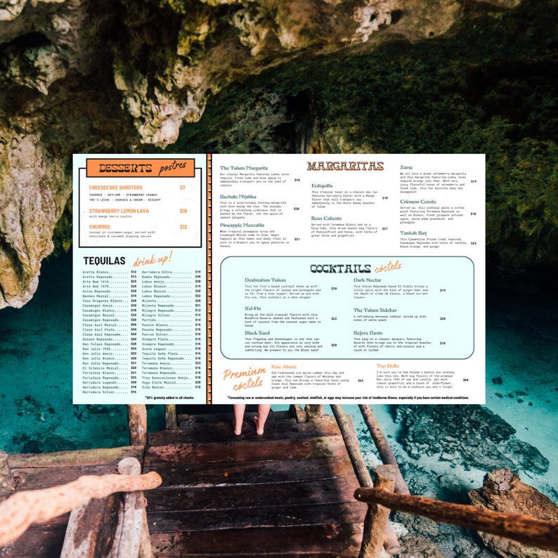 Mexican Style Restaurant Menu Canva Template (horizontal Only) - Etsy