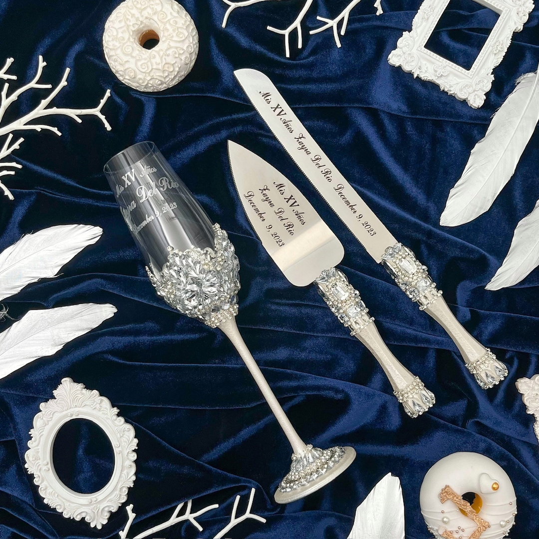 Quinceanera Champagne Set, Mis Quince, Mis VX Anos, Sweet 15 Glasses - Etsy