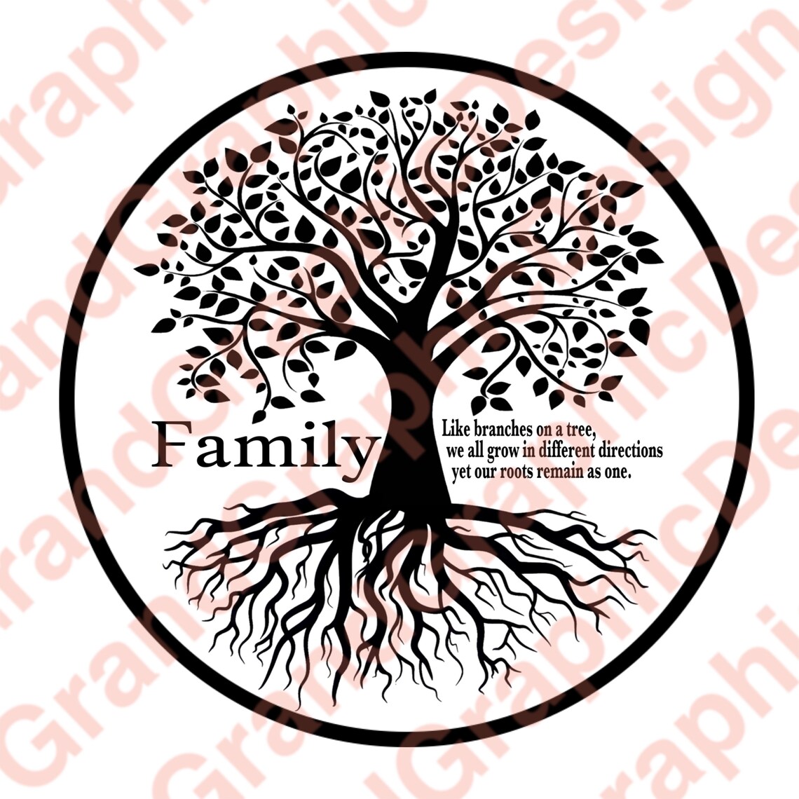 Family Tree Roots Circle - We All Grow in Different Directions SVG ...