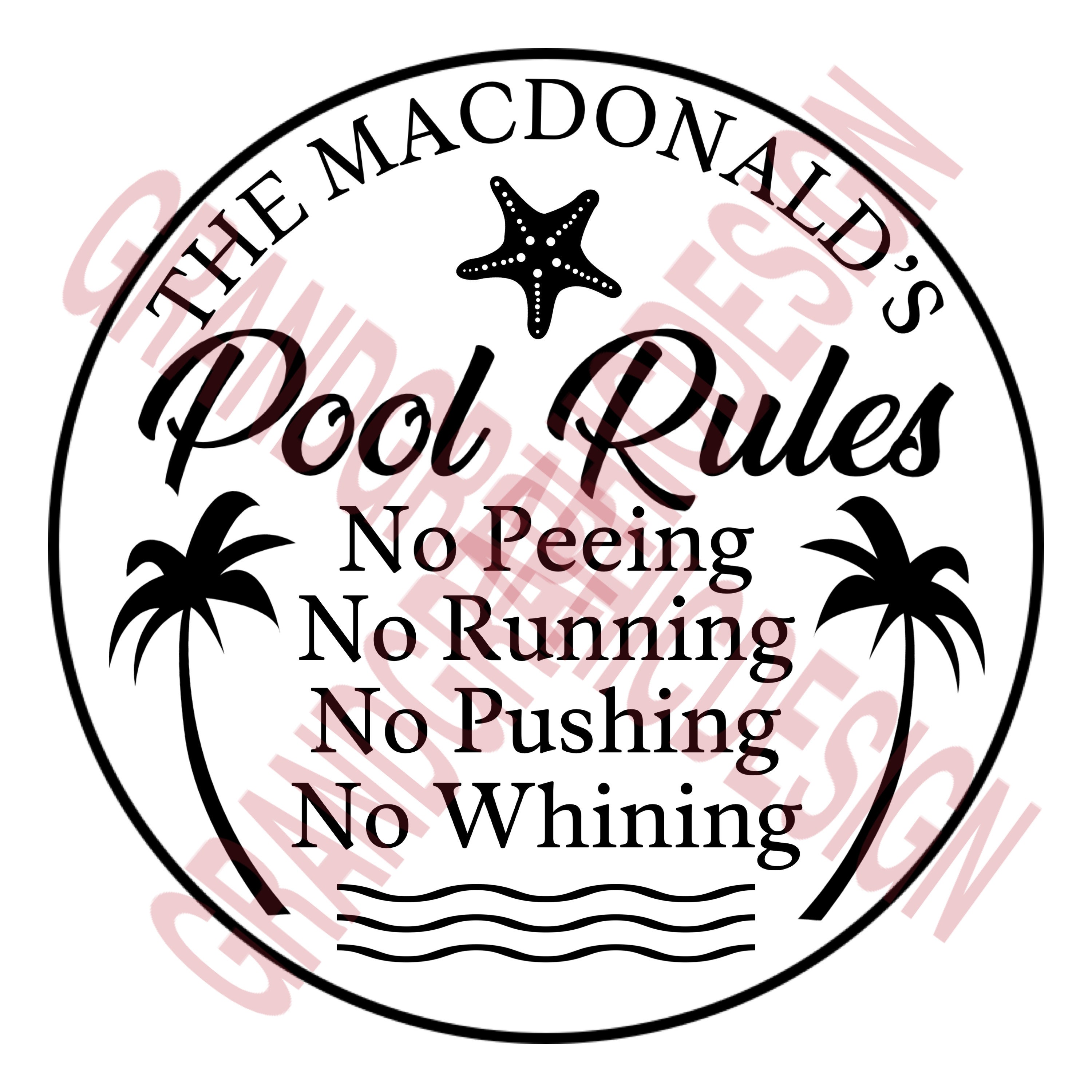 Pool Rules - PNG and JPEG - Etsy