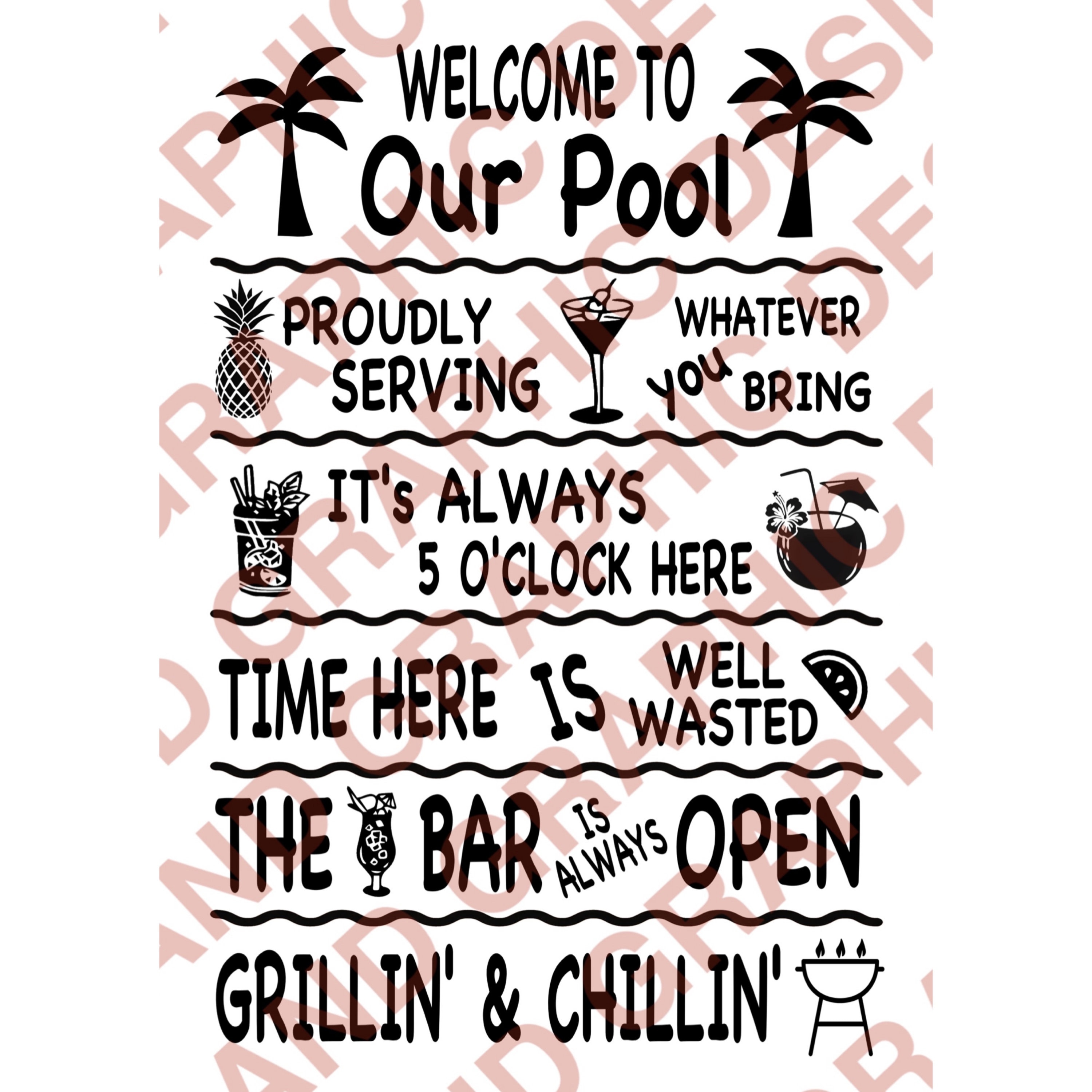 Welcome to Our Pool - JPEG, PNG, SVG - Etsy