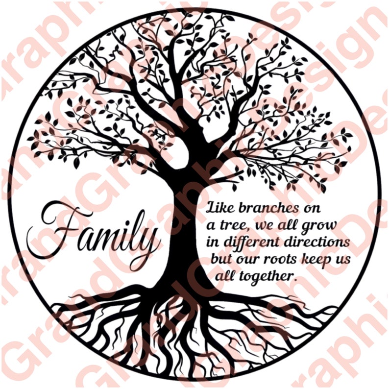Family Tree Roots - We All Grow in Different Directions (JPEG, SVG ...