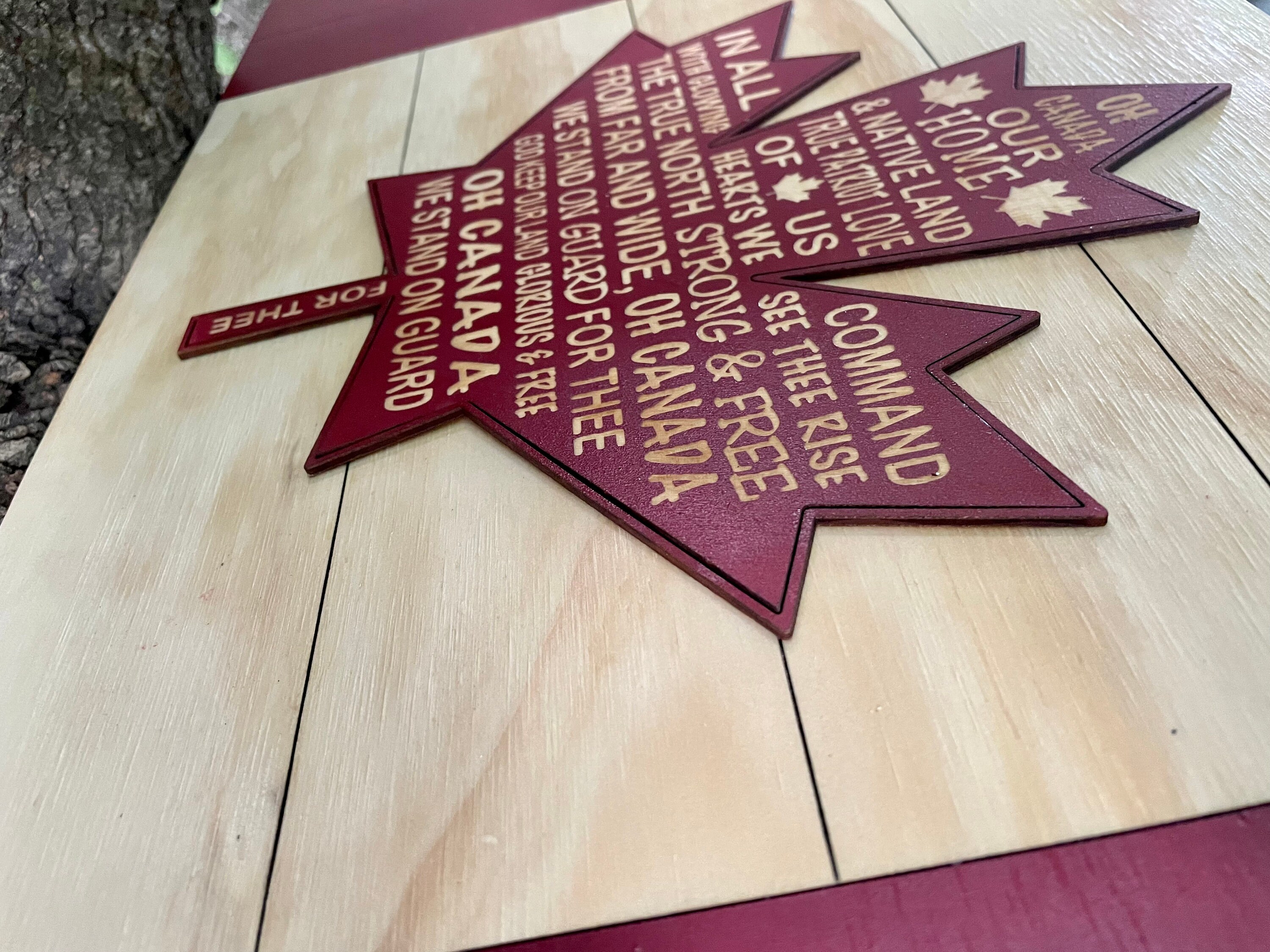 Wood Canada Flag Sign With National Anthem - Etsy Canada