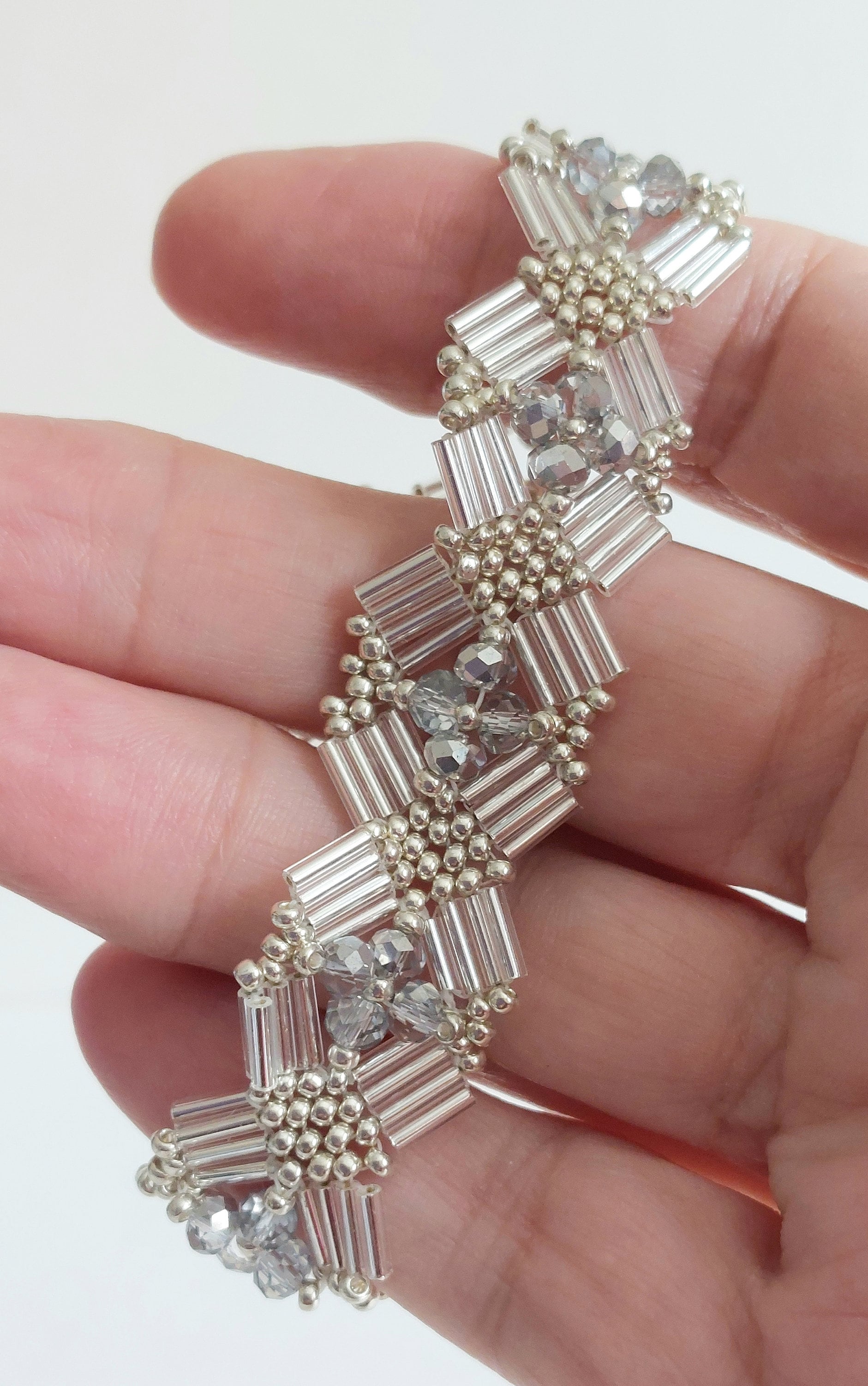 Crystal Bugle Bead Weaving Tutorial: DIY Bracelet, Necklace, Earrings ...