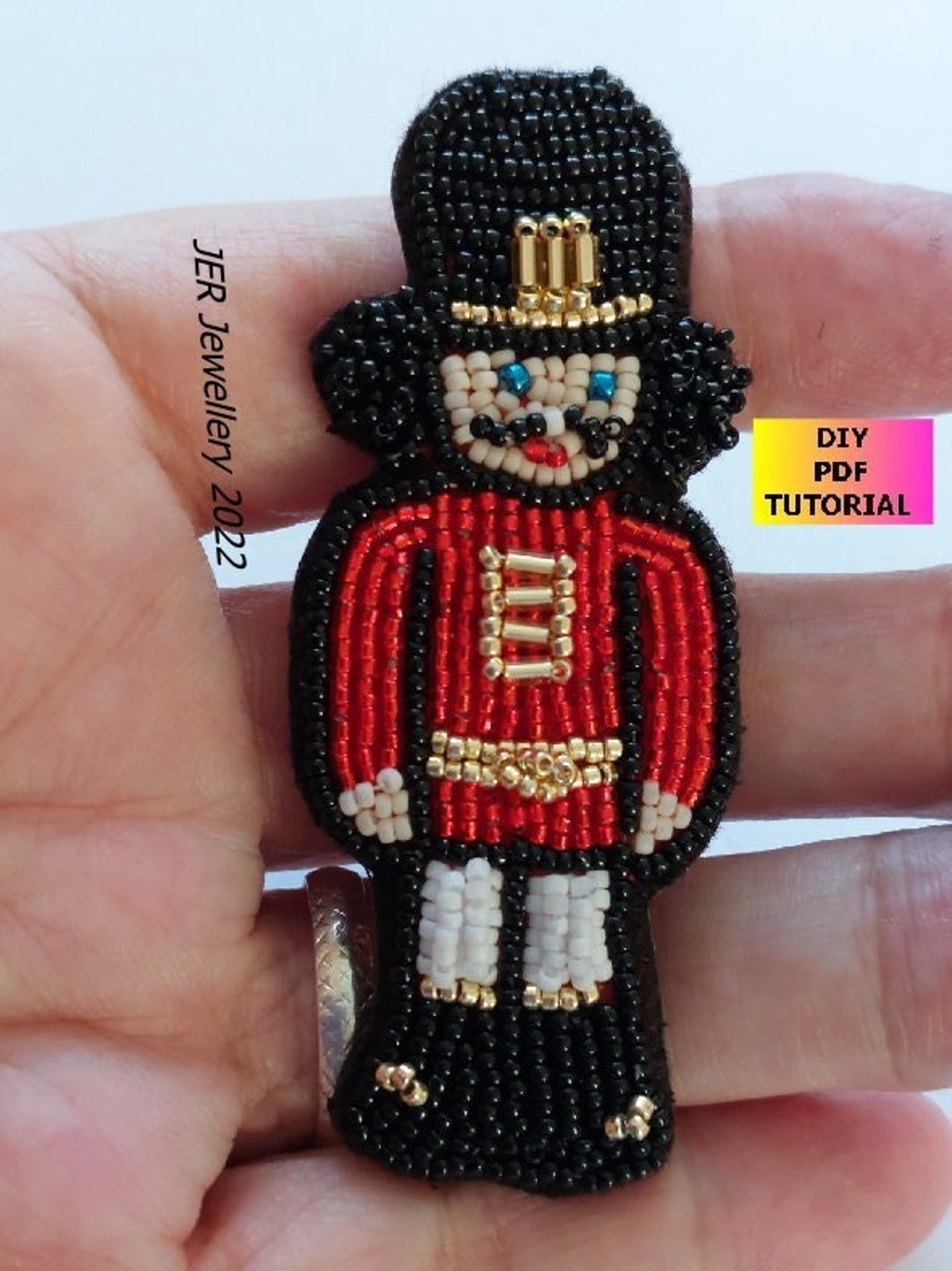 Bead Embroidery Tutorial, Pattern , Nutcracker, PDF Download to Make ...