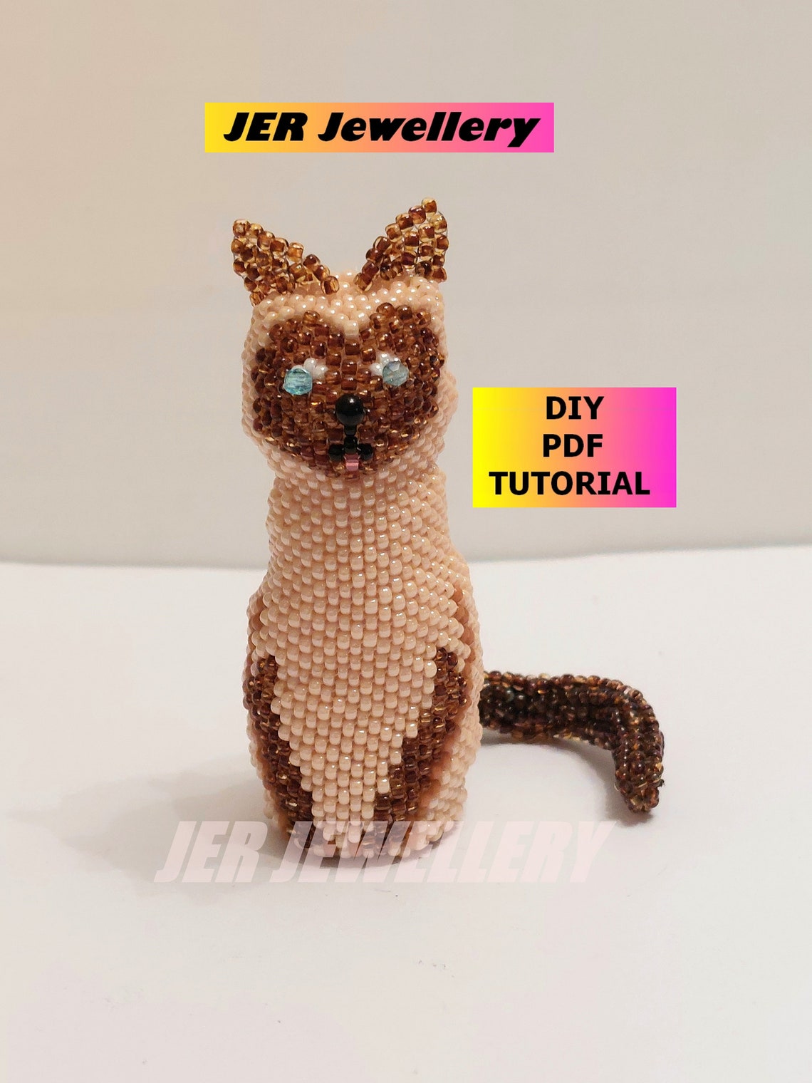 Bead Weaving Tutorial -3D Siamese Cat, PDF Download to Make Your Own ...