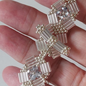 Crystal Bugle Bead Weaving Tutorial: DIY Bracelet, Necklace, Earrings ...