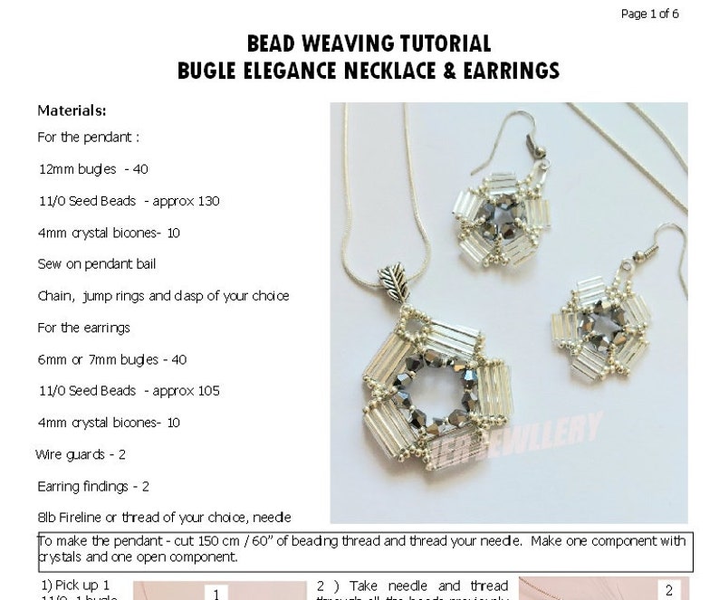Bead Weaving Tutorial - Bugle Elegance PDF Download to Make Your Own ...