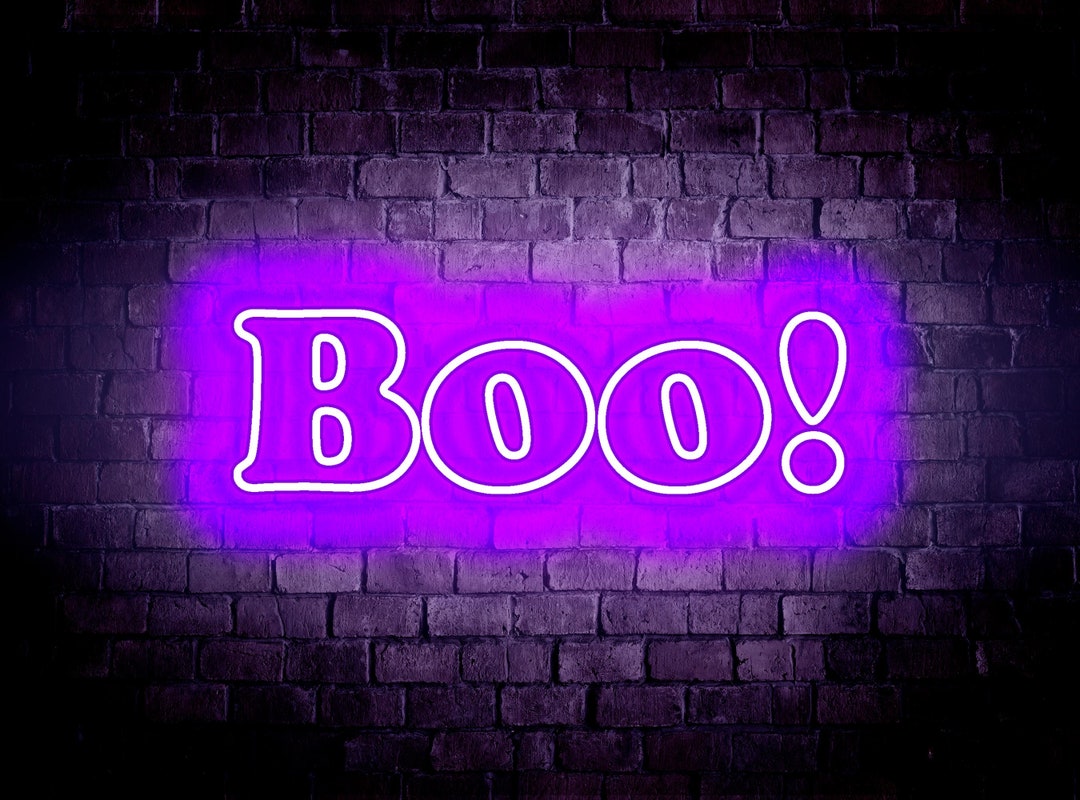 Boo Signboo Neon Signboo Halloween Signhalloween Decor - Etsy