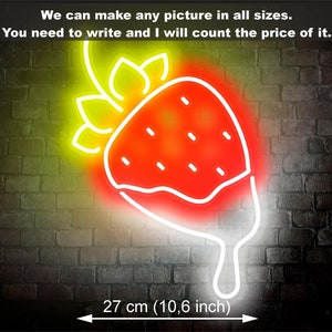 Strawberry Neon Sign,strawberry Wall Decor,strawberry Wall Art,neon ...