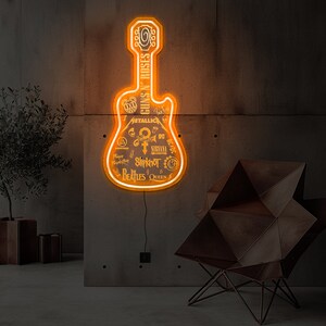 Custom Guitar Neon Sign, Personalized Guitar Light up Sign, Guitar Led ...
