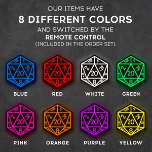 Dnd Neon Sign, Dnd Led Sign, Dnd Lamp, D20 Decoration, Dice Wall Art ...