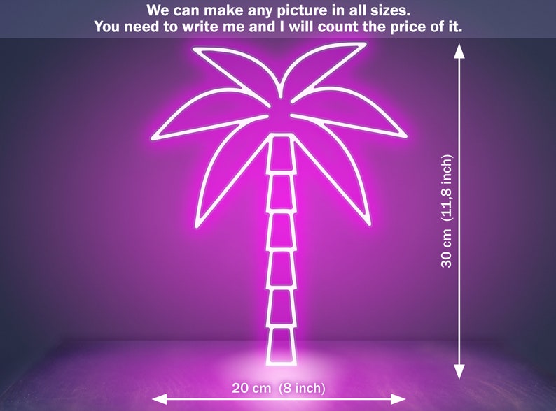 Palm Tree Neon Lightpalm Tree Neon Signneon Sign Palm - Etsy