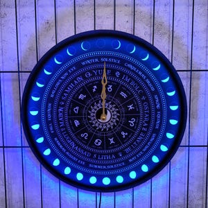 Lunar Wall Clock, Moon Phase Clock, Astrology Wall Clock, Led Wall ...