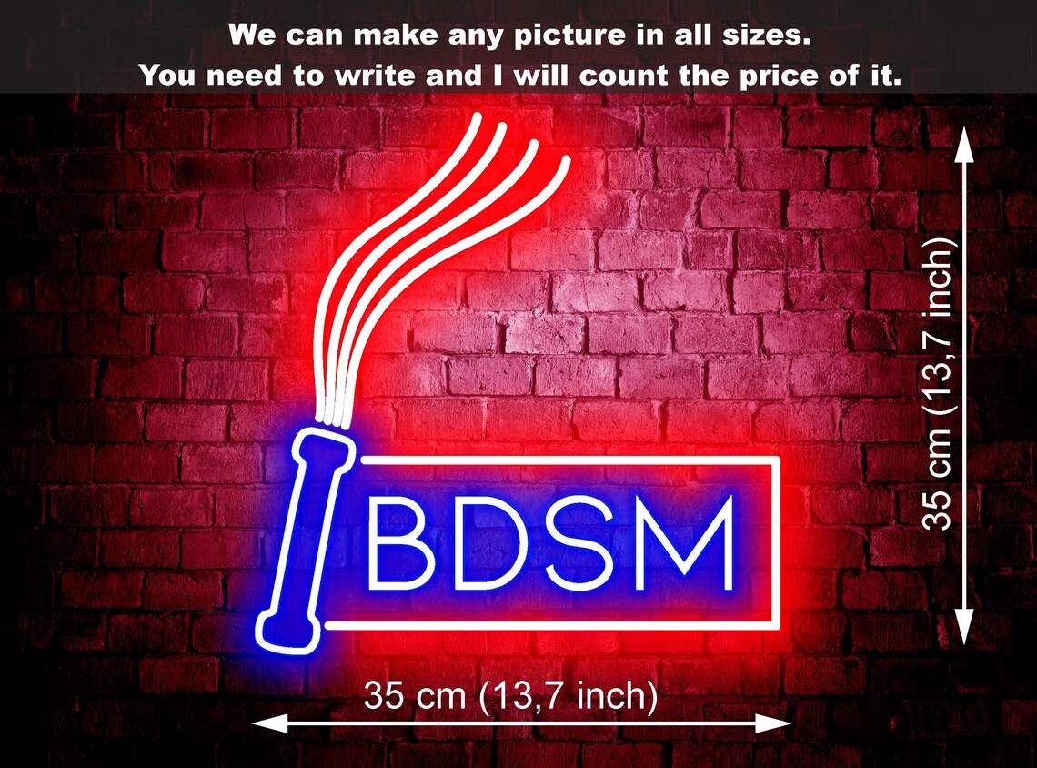 Bdsm Neon Signbdsm Flogger Neon Wall Signbdsm Whip Neon - Etsy