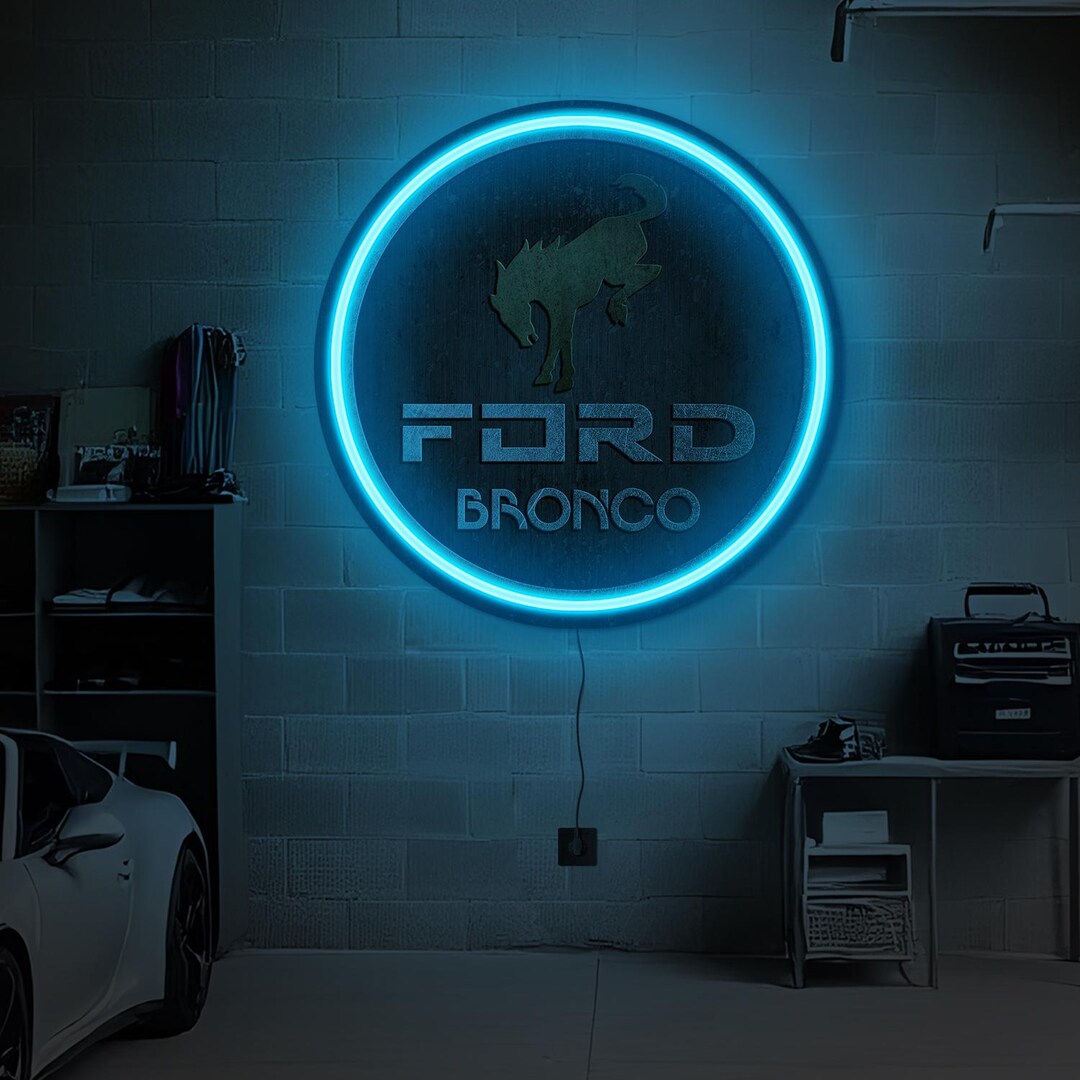 Ford Neon Sign, Bronco Neon Sign, Ford Bronco Logo, Ford Bronco Decor ...