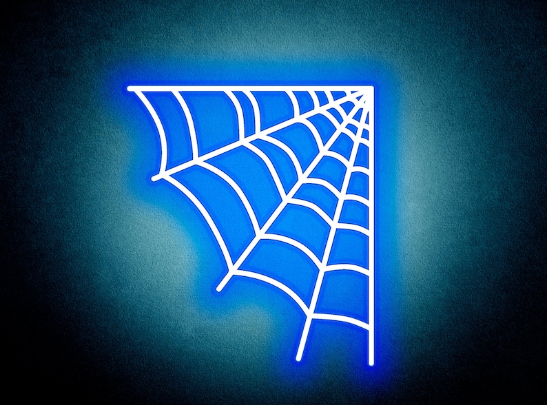 Halloween Decor Spider Webspider Web Neon Signhalloween Neon - Etsy