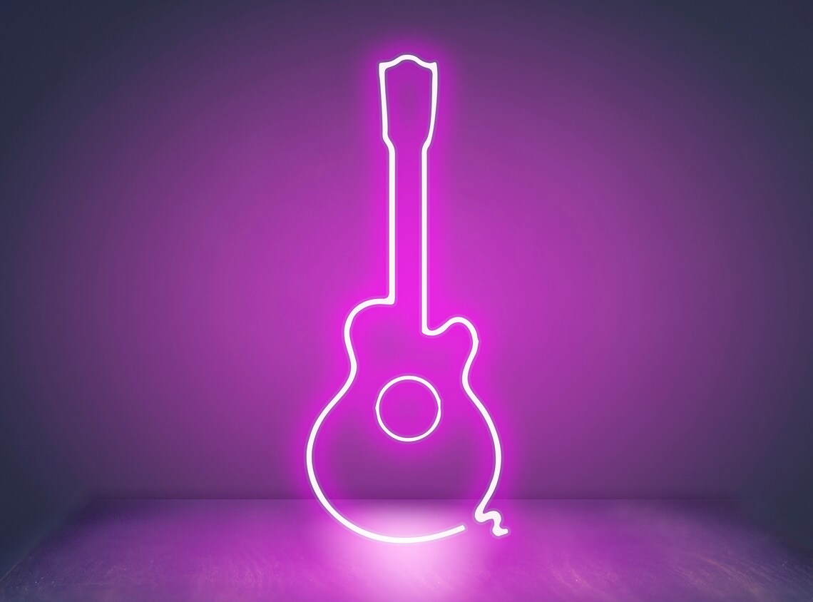 Guitar Neon Signguitar Led Lightguitar Wall Decorneon Sign - Etsy