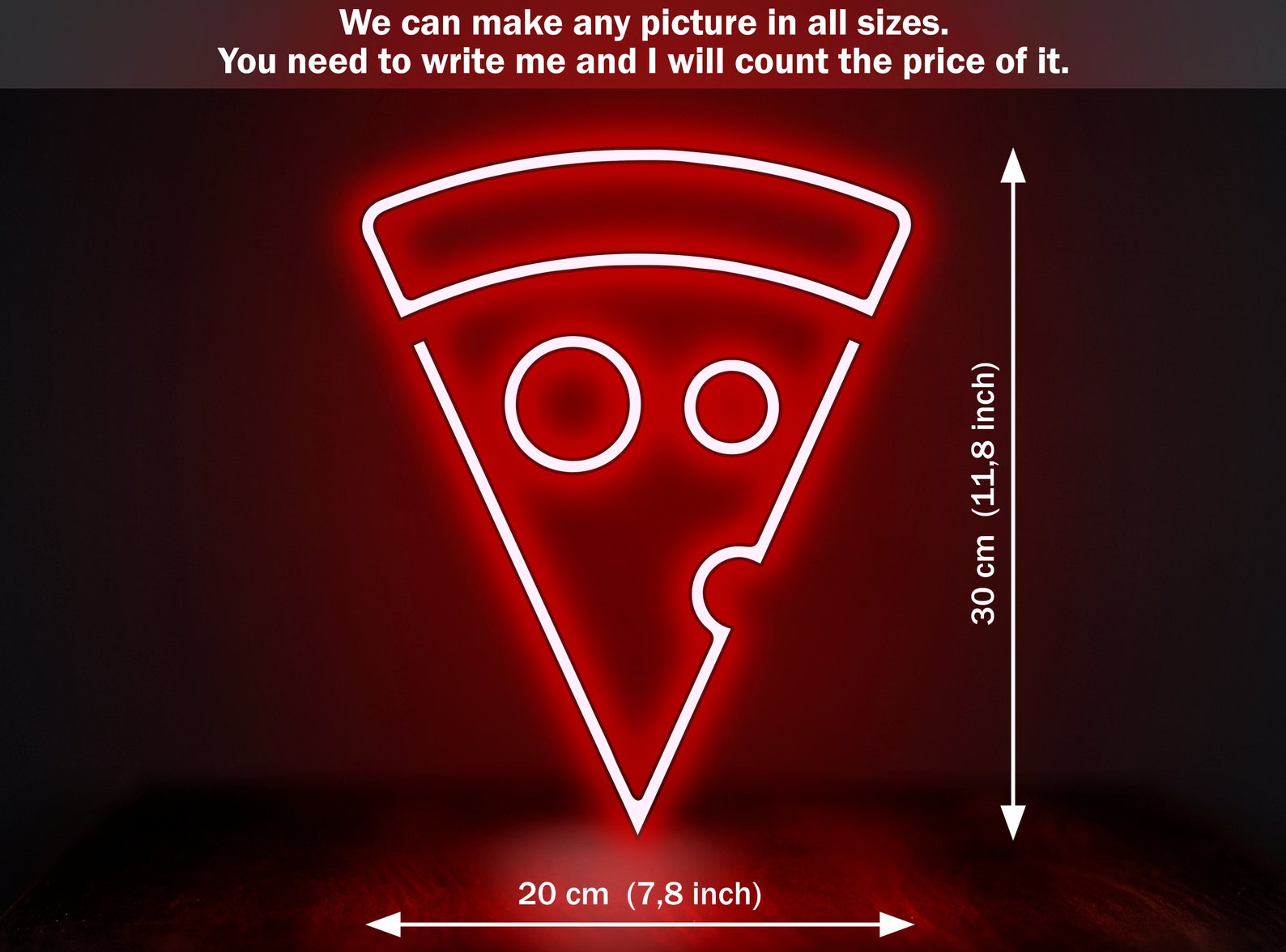 Pizza Neon Signpizza Wall Decorneon Sign Pizzaneon Sign - Etsy