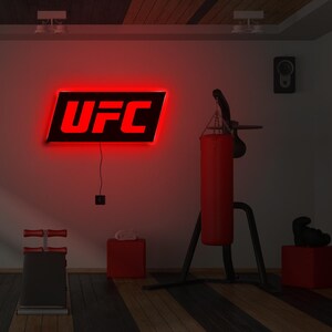 Ufc Led Sign, Ufc Neon Light, Ufc Light up Sign, Ufc Logo Sign, Box ...