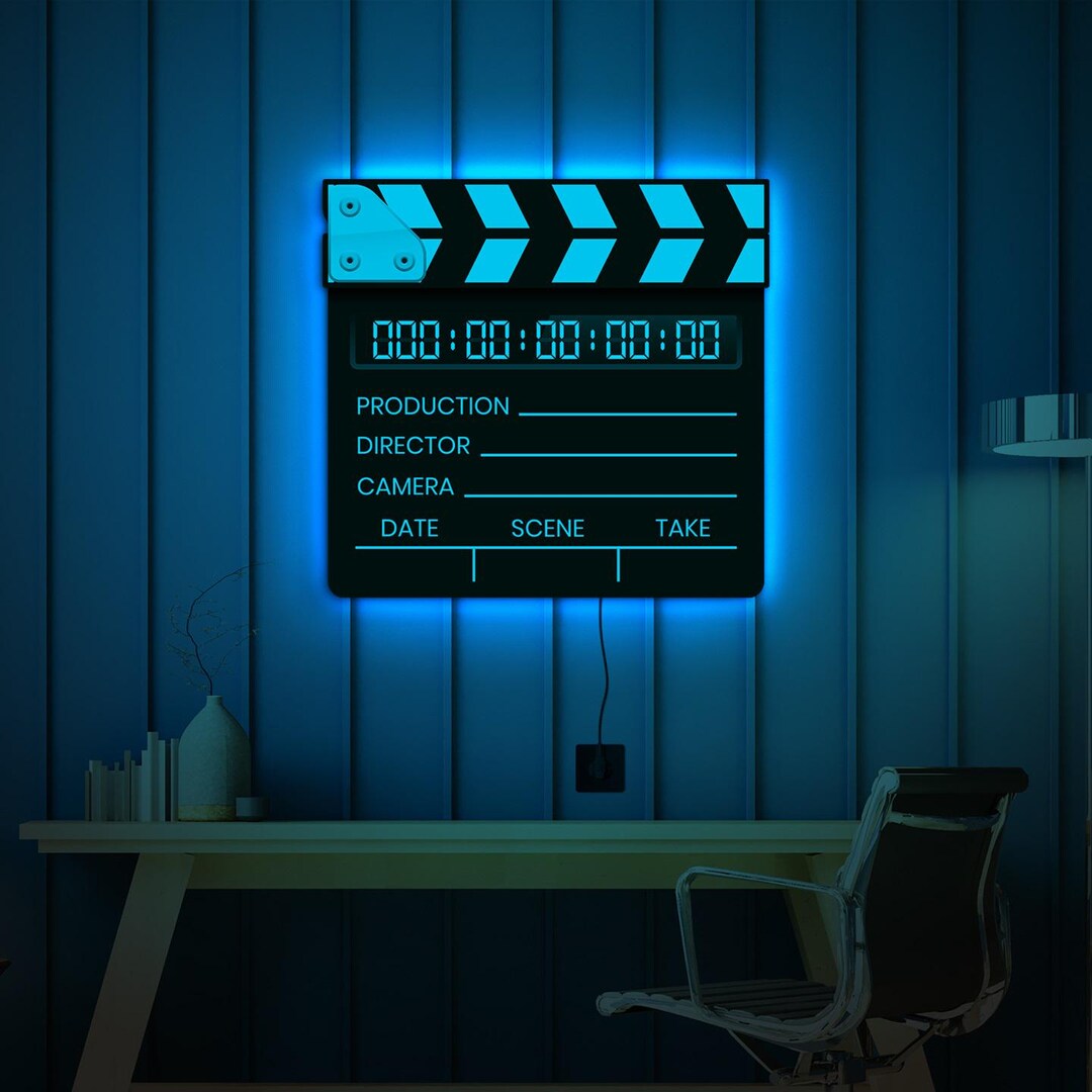 Clapperboard Led Sign, Movie Clapboard Neon Sign, Cinema Neon Sign ...