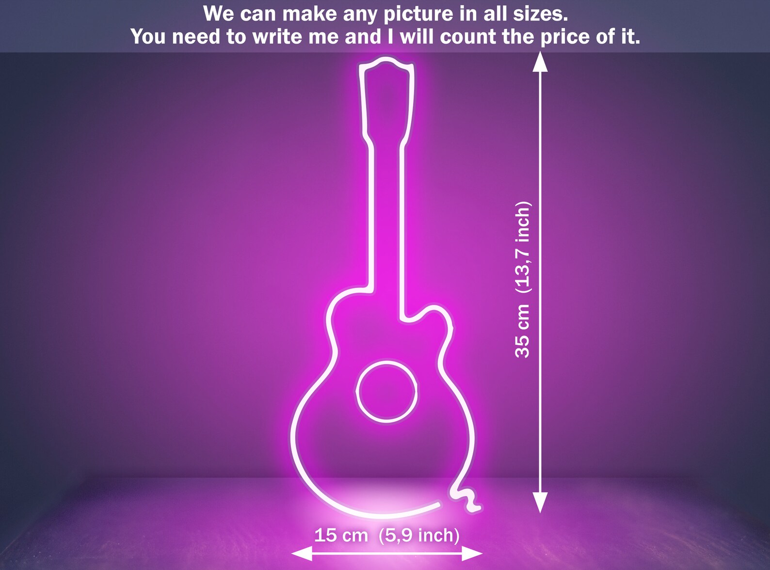 Guitar Neon Signguitar Led Lightguitar Wall Decorneon Sign - Etsy